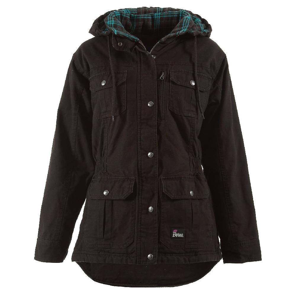 Women's Berne Quilted Barn Coat-Dark Brown